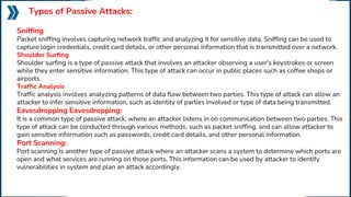 Types of Cyber Security Attacks- Active & Passive Attak | PPTX