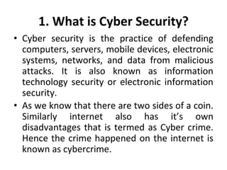Cyber security detailed ppt and understand | PPTX | Information and ...