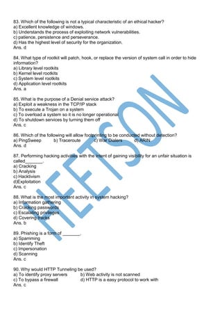 Cyber Security MCQ Questions and Answers | PDF
