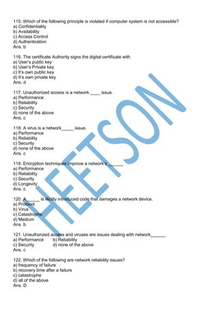 Cyber Security MCQ Questions and Answers | PDF
