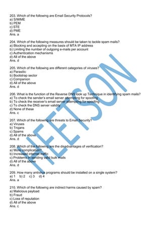 Cyber Security MCQ Questions and Answers | PDF