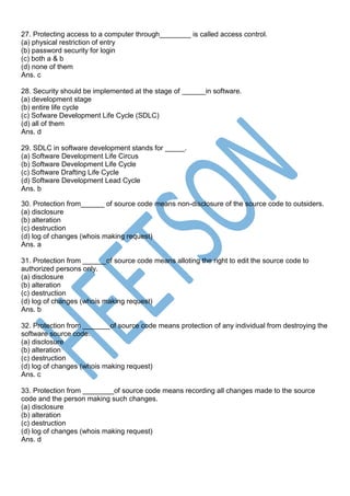 Cyber Security MCQ Questions and Answers | PDF