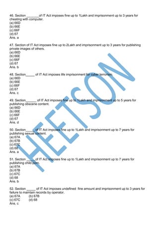 Cyber Security MCQ Questions and Answers | PDF
