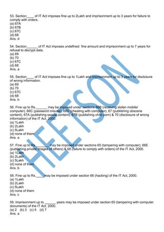 Cyber Security MCQ Questions and Answers | PDF