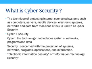 CYBER SECURITY DEFINITION AND TYPES.pptx