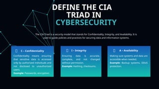Understanding Cybersecurity: CIA Triad, Viruses & Attack Vectors | PPTX