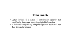 Cyber Security pdf for students to study | PPTX