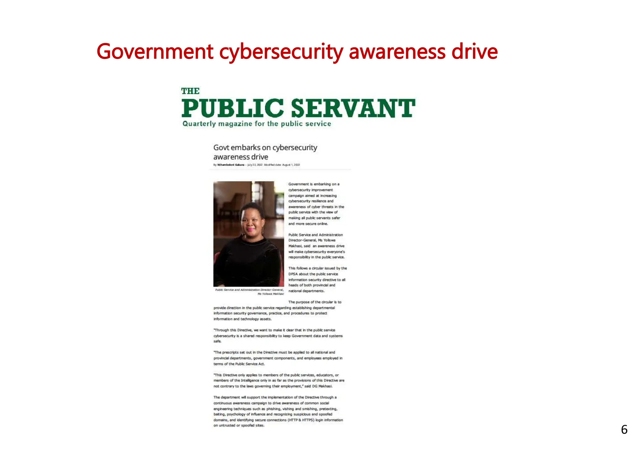 Cyber Security - Awareness Presentation - High Level | PPTX