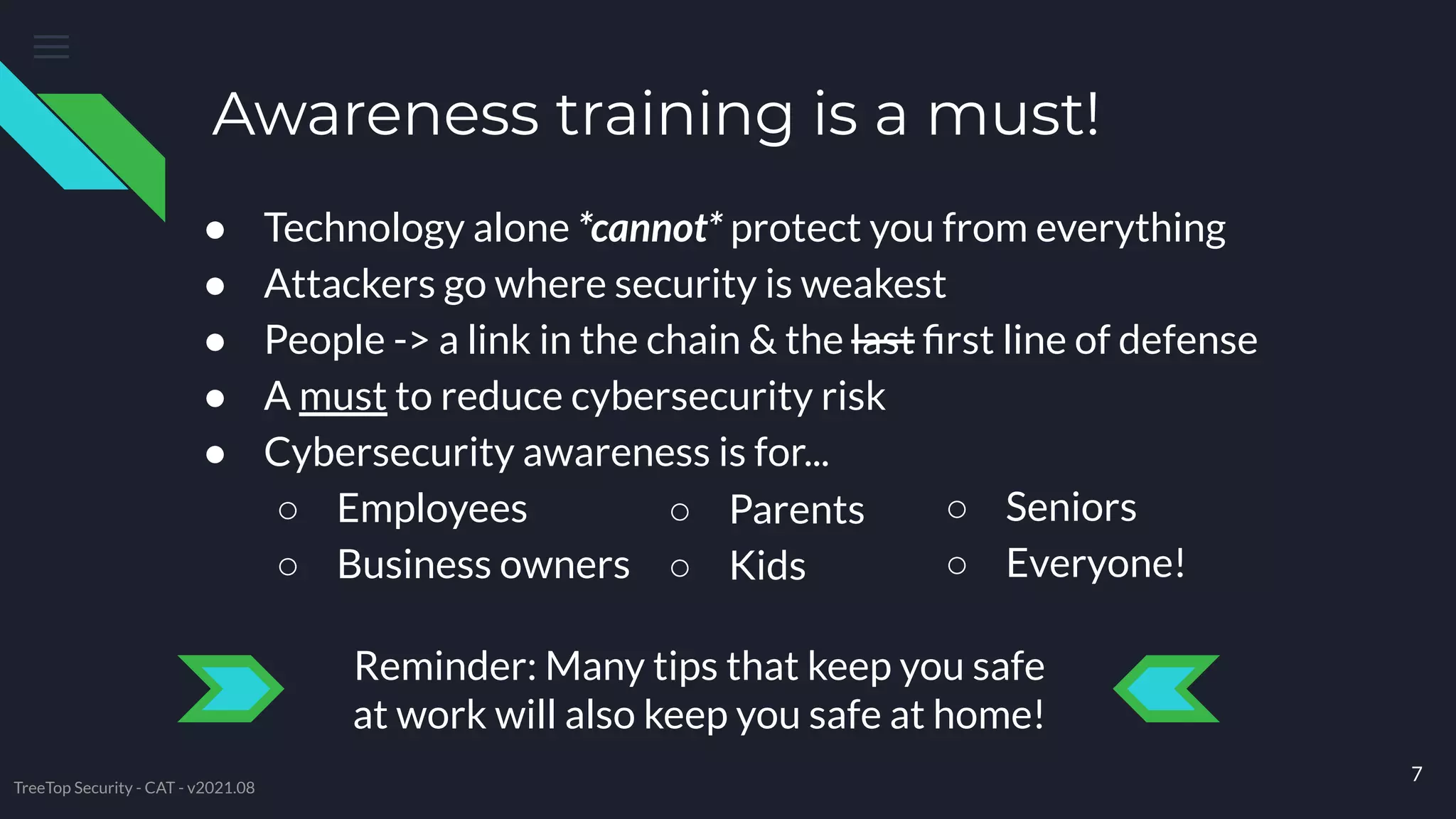 Cybersecurity Awareness Training Presentation v2021.08