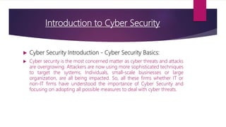 Cyber Security | PPTX | Information and Network Security | Computing