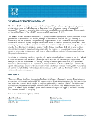 Cybersecurity 101: Government Contracts | PDF