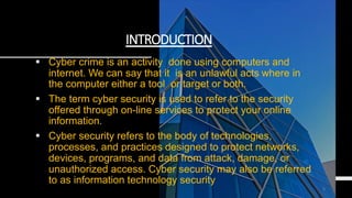 Cybersecurity2021 | PPTX | Crime & Harmful Acts to Individuals, Society ...