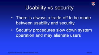 Cybersecurity 4 security is sociotechnical issue | PPTX