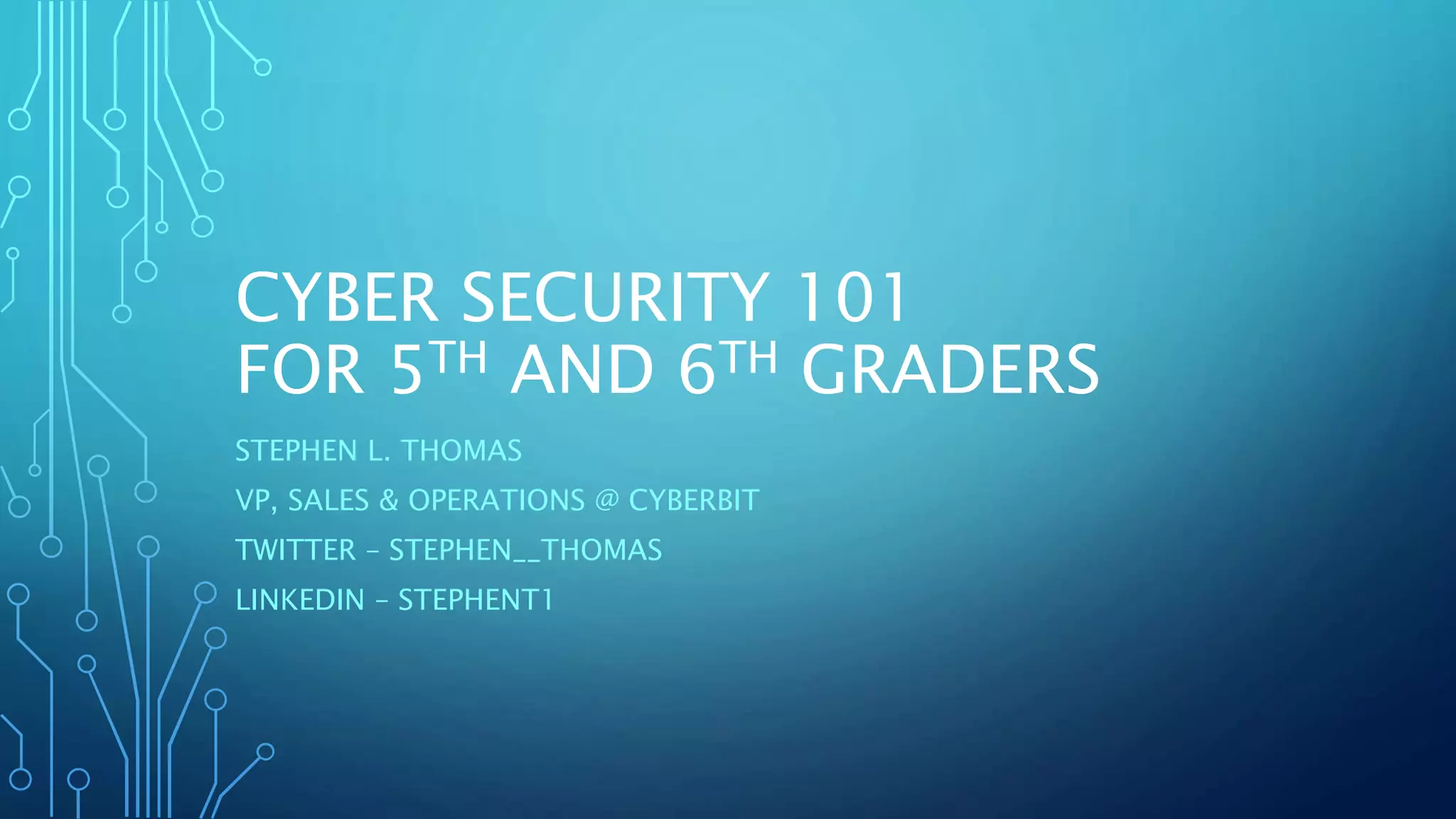 Cyber Security for 5th and 6th Graders | PPTX