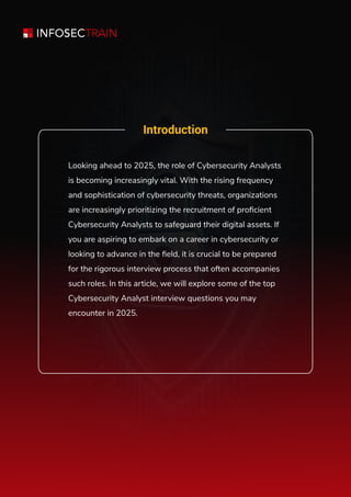 Cybersecurity Analyst Interview Questions By InfosecTrain | PDF