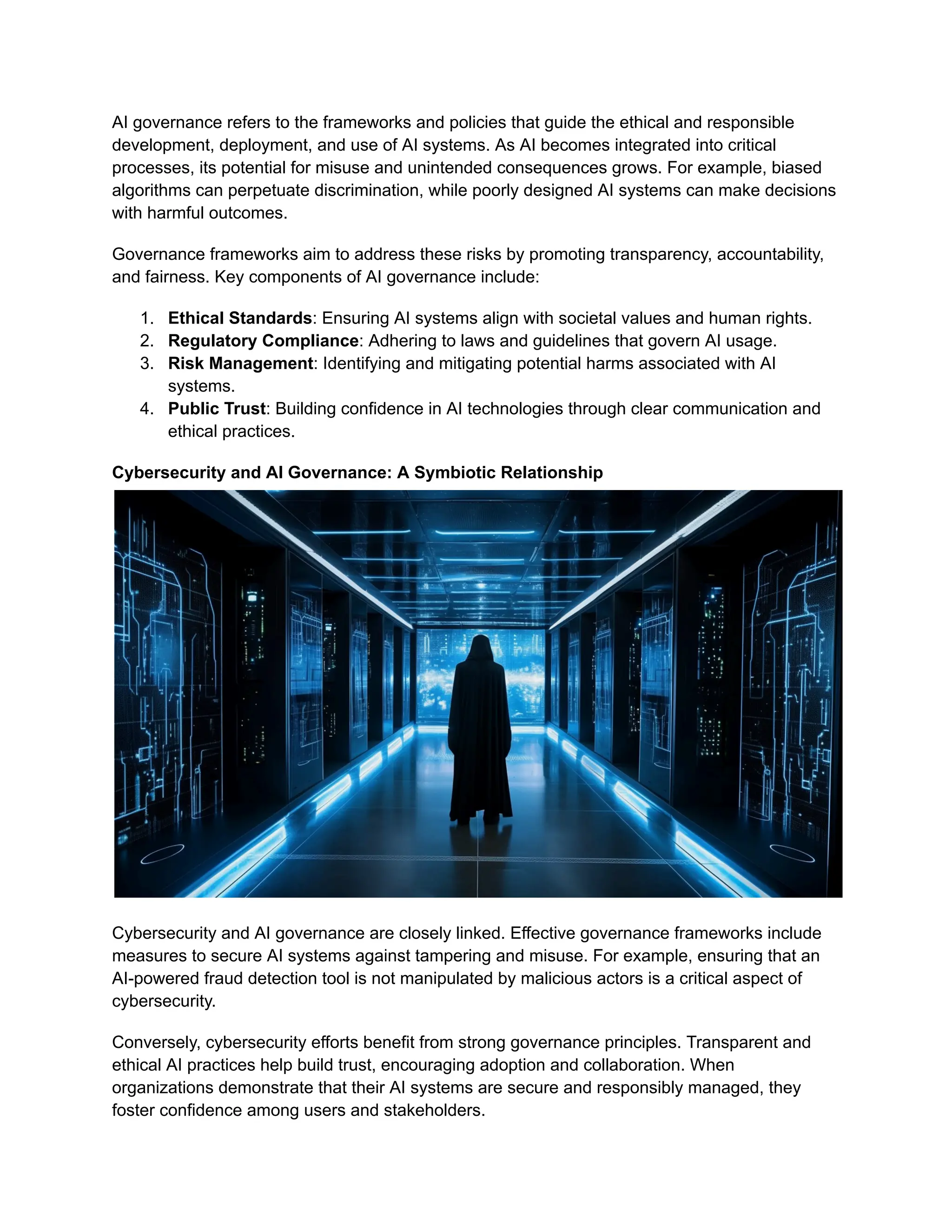 Cybersecurity and AI Governance Safeguarding the Future | PDF