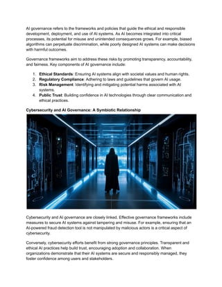 Cybersecurity and AI Governance Safeguarding the Future | PDF