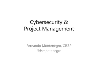 Cybersecurity & Project Management | PPT