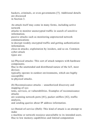 Cyber Security and the Internet of ThingsVulnerabilities, T.docx