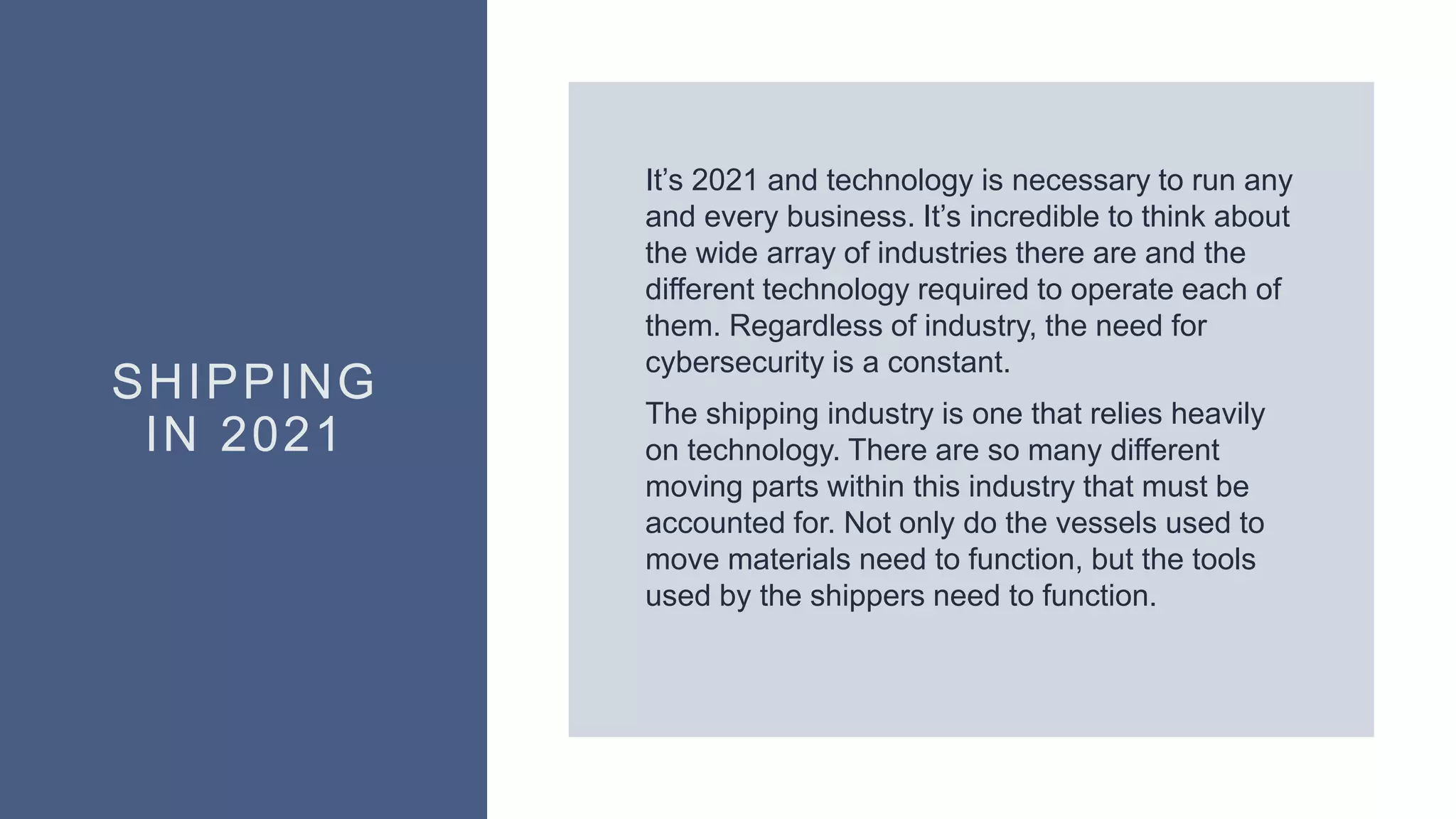 Cybersecurity and the Shipping Industry | PPTX