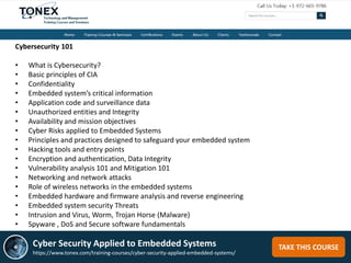 Cyber security applied to embedded systems | PPTX