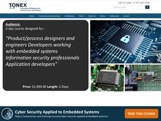 Cyber security applied to embedded systems | PPTX