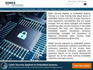 Cyber security applied to embedded systems | PPTX