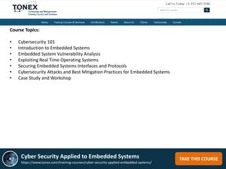 Cyber security applied to embedded systems | PPTX