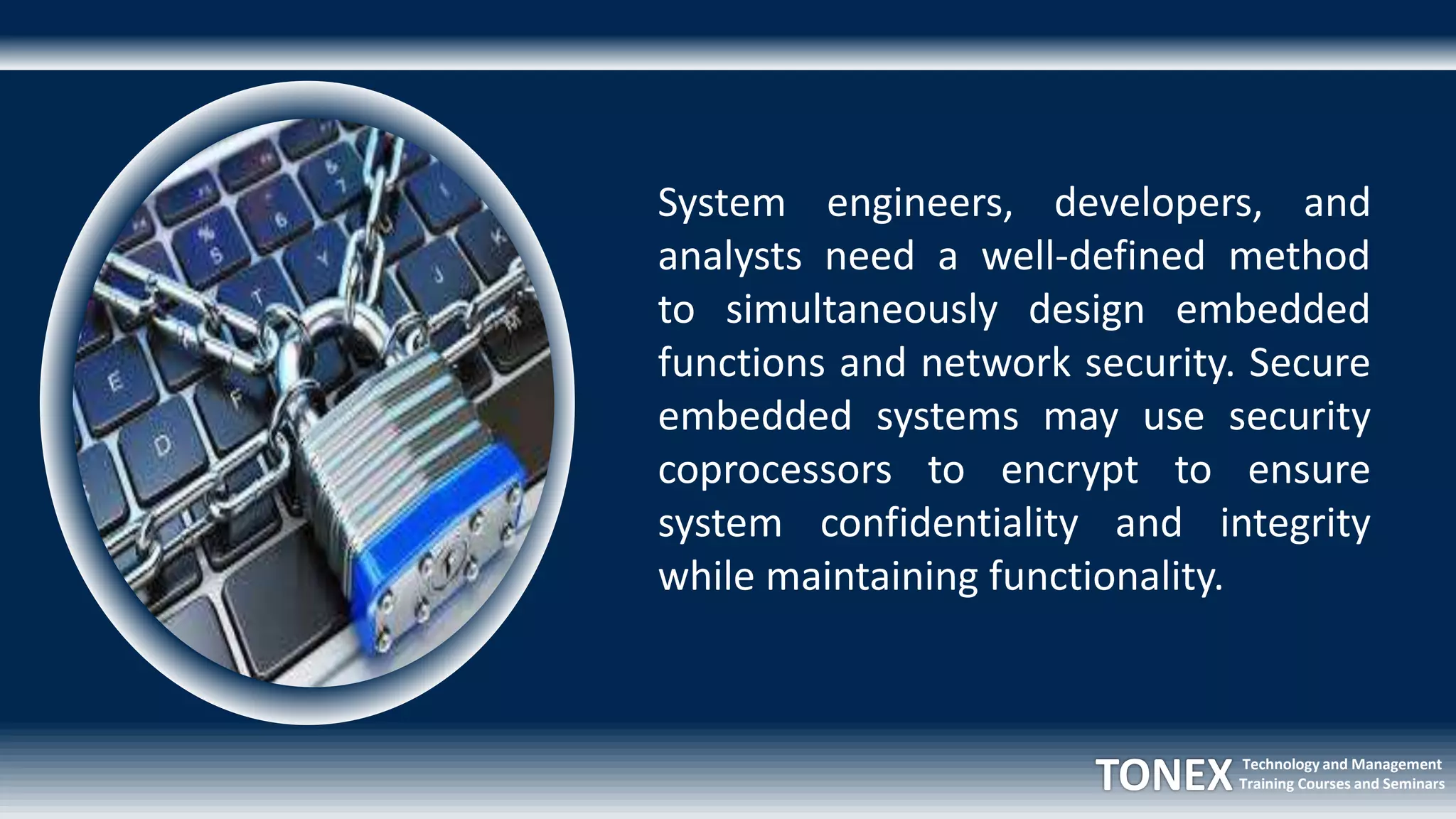 Cybersecurity Applied To Embedded Systems Fundamentals Of Embedded Systems And Applications Of