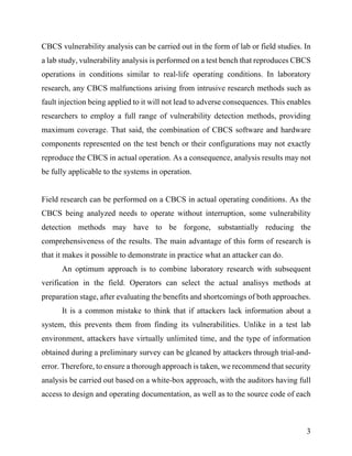Cybersecurity Assessment of Communication-Based Train Control systems | PDF