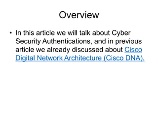 Cyber security authentication - Cisco Education | PPT