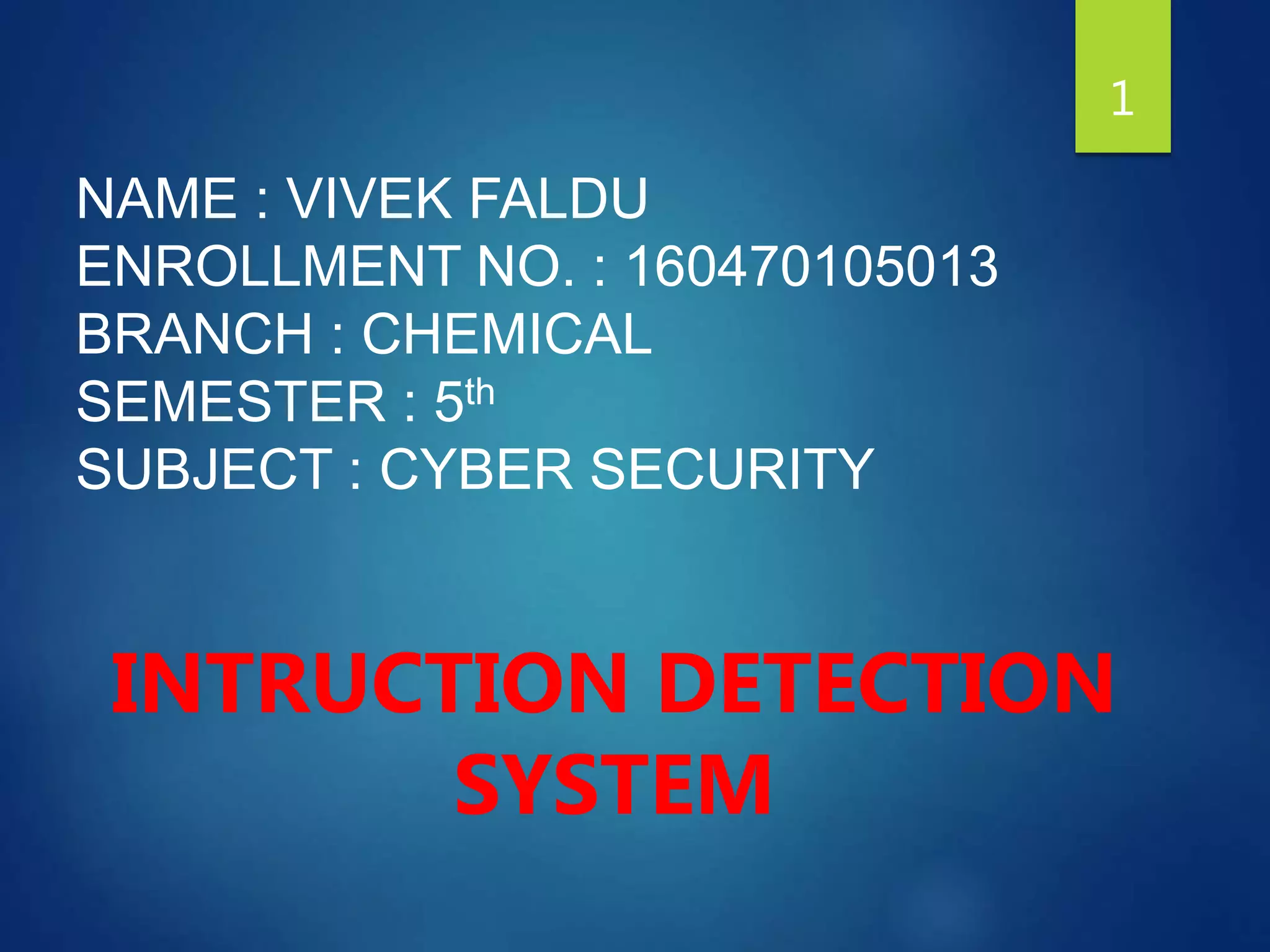 Intrusion Detection System Ids Ppt