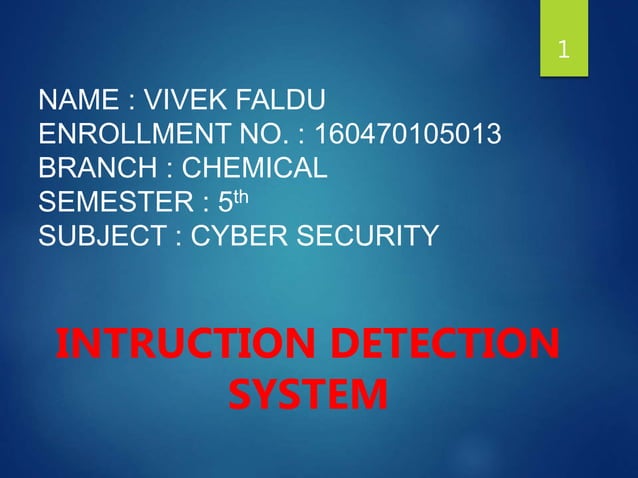 Intrusion Detection System(IDS) | PPT