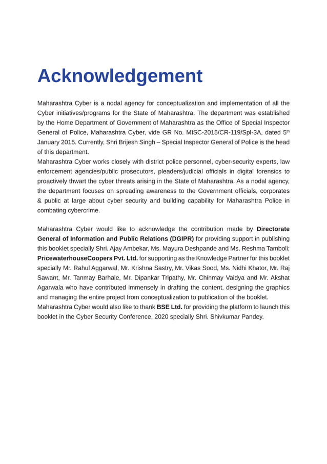 Cyber security awareness booklet for citizens from mahashtra cyber 10 ...