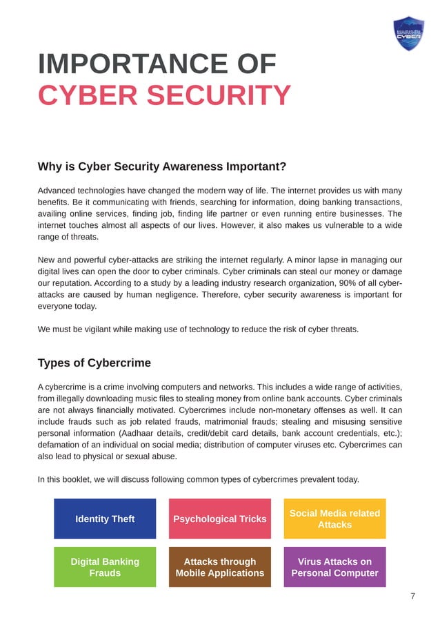 Cyber security awareness booklet for citizens from mahashtra cyber 10 ...