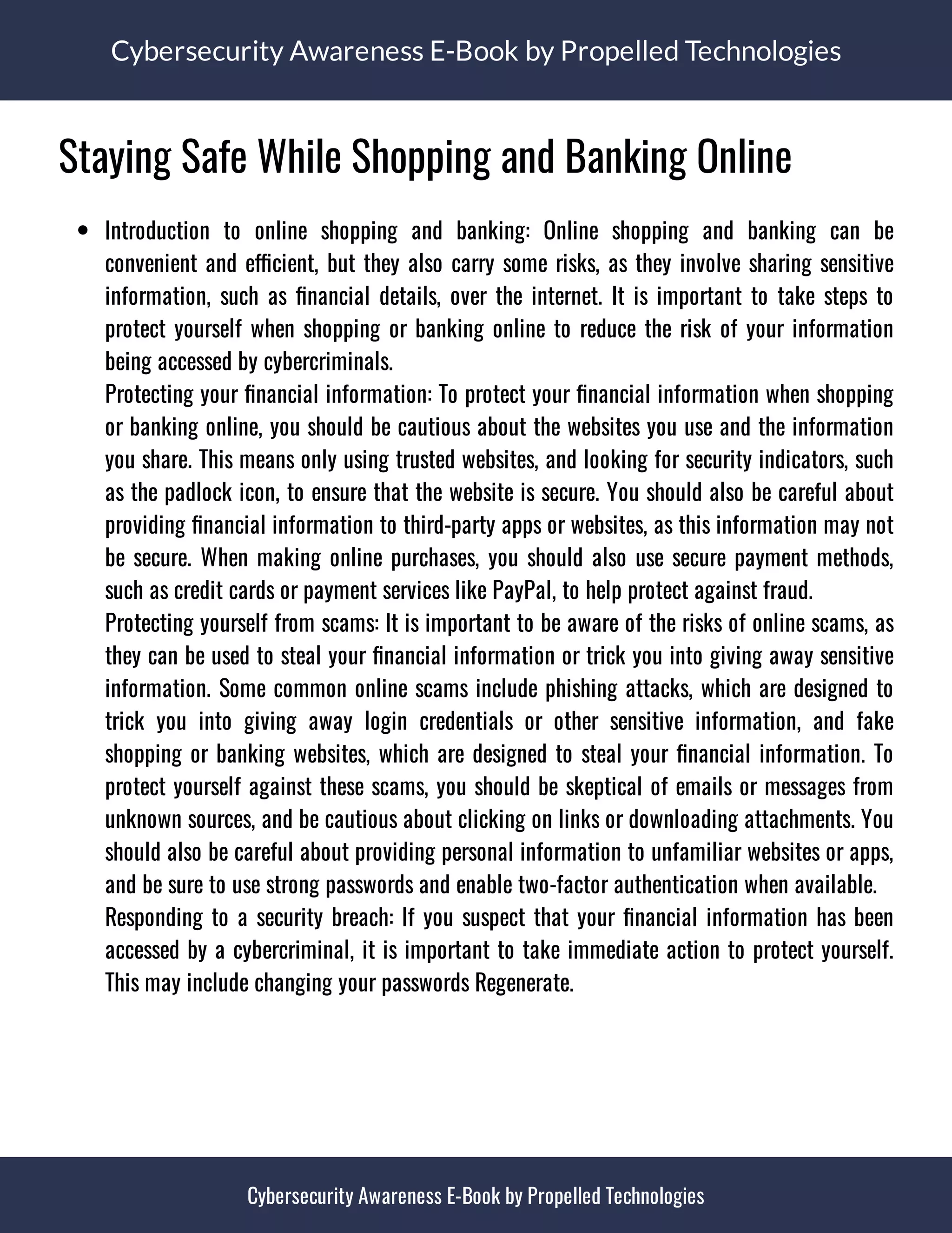 Cybersecurity Awareness E-book by Propelled Technologies | PDF