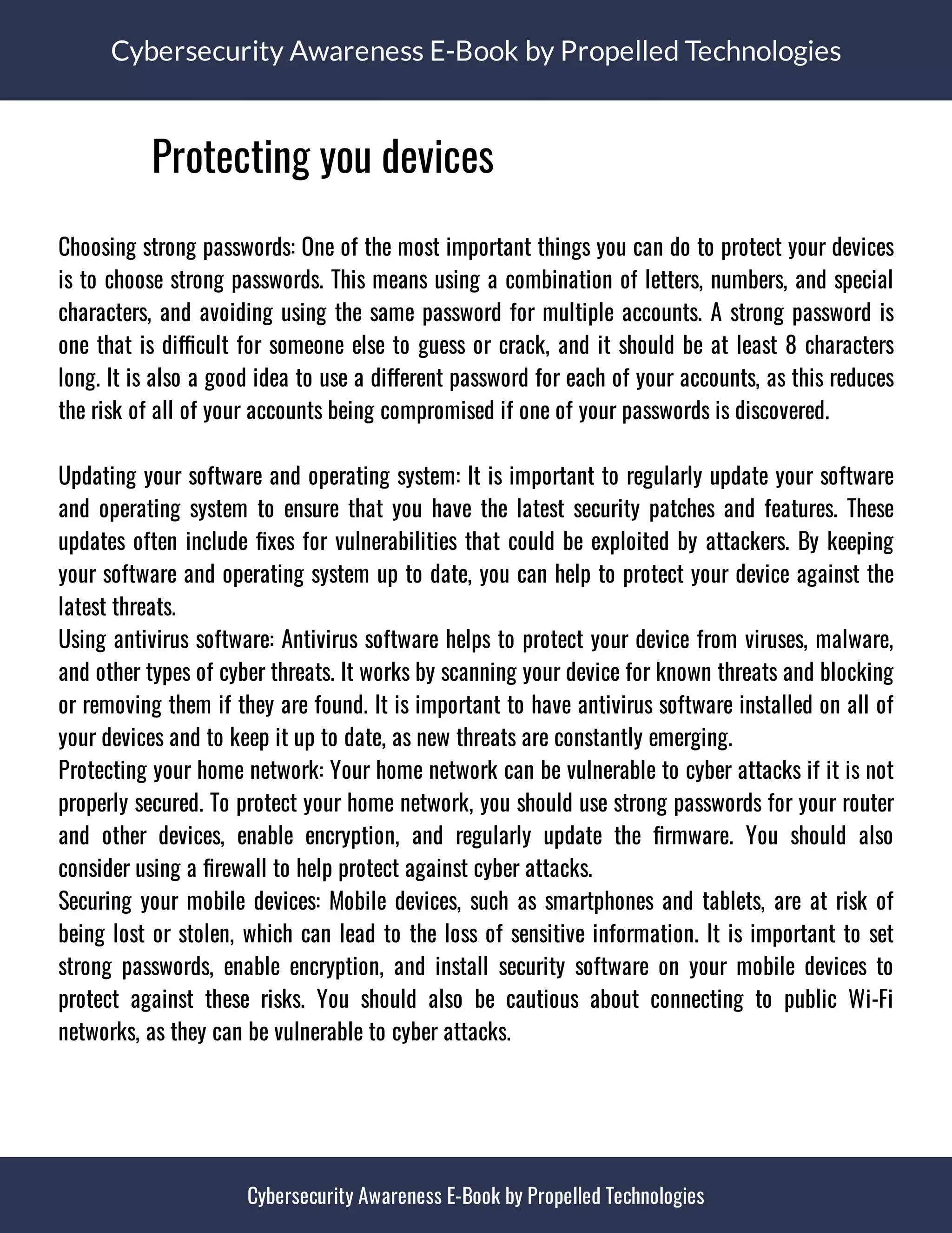 Cybersecurity Awareness E-book by Propelled Technologies | PDF