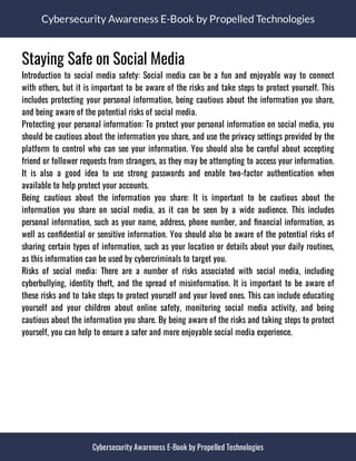 Cybersecurity Awareness E-book by Propelled Technologies | PDF