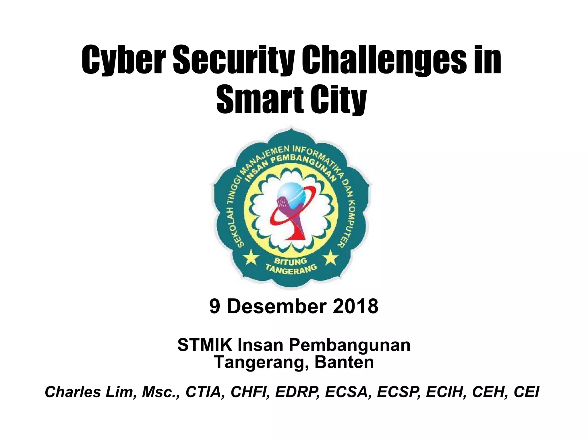 Cyber Security challenges in SMART city | PDF