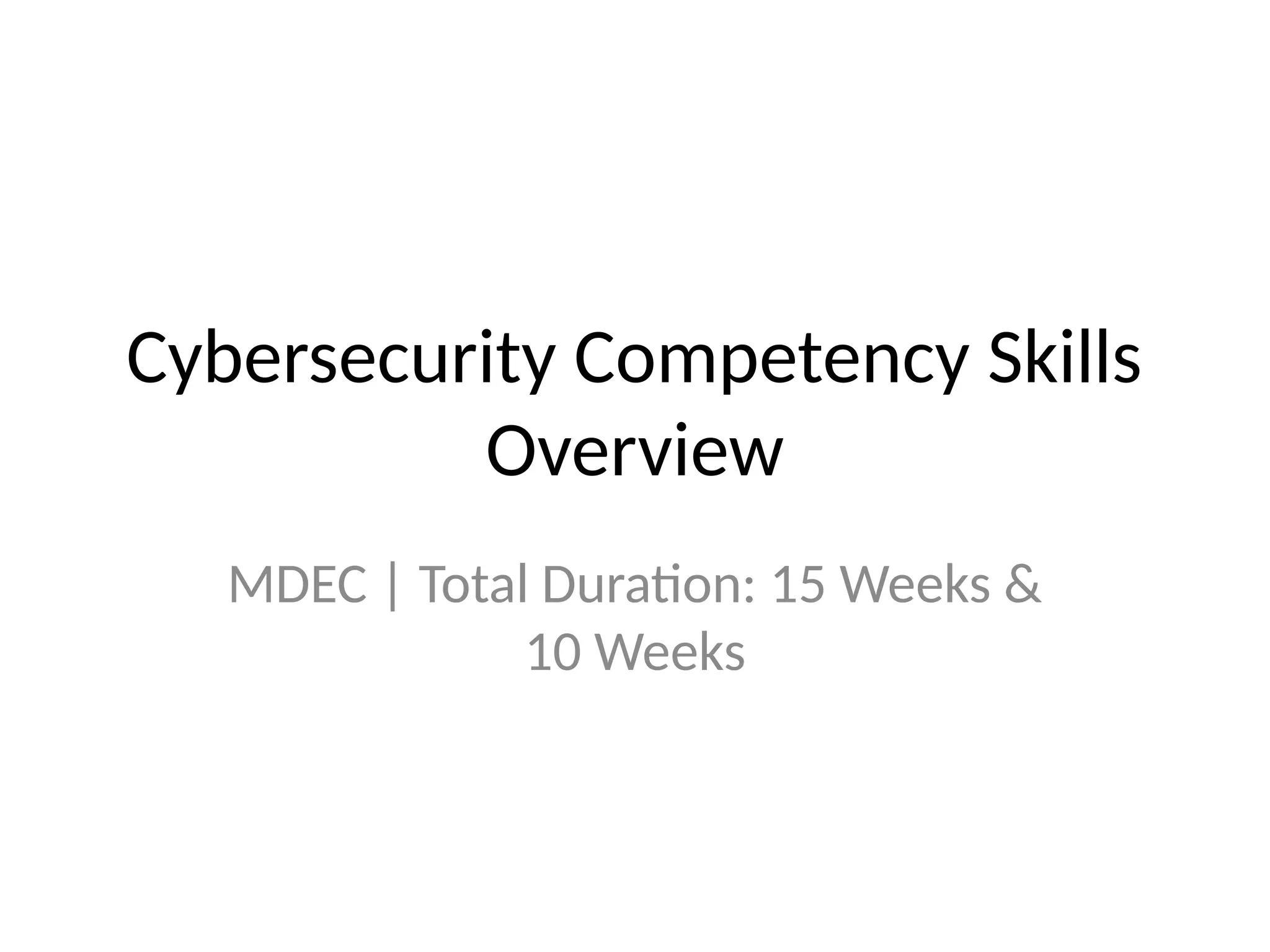 Cybersecurity Competency Overview Singapore | PPTX