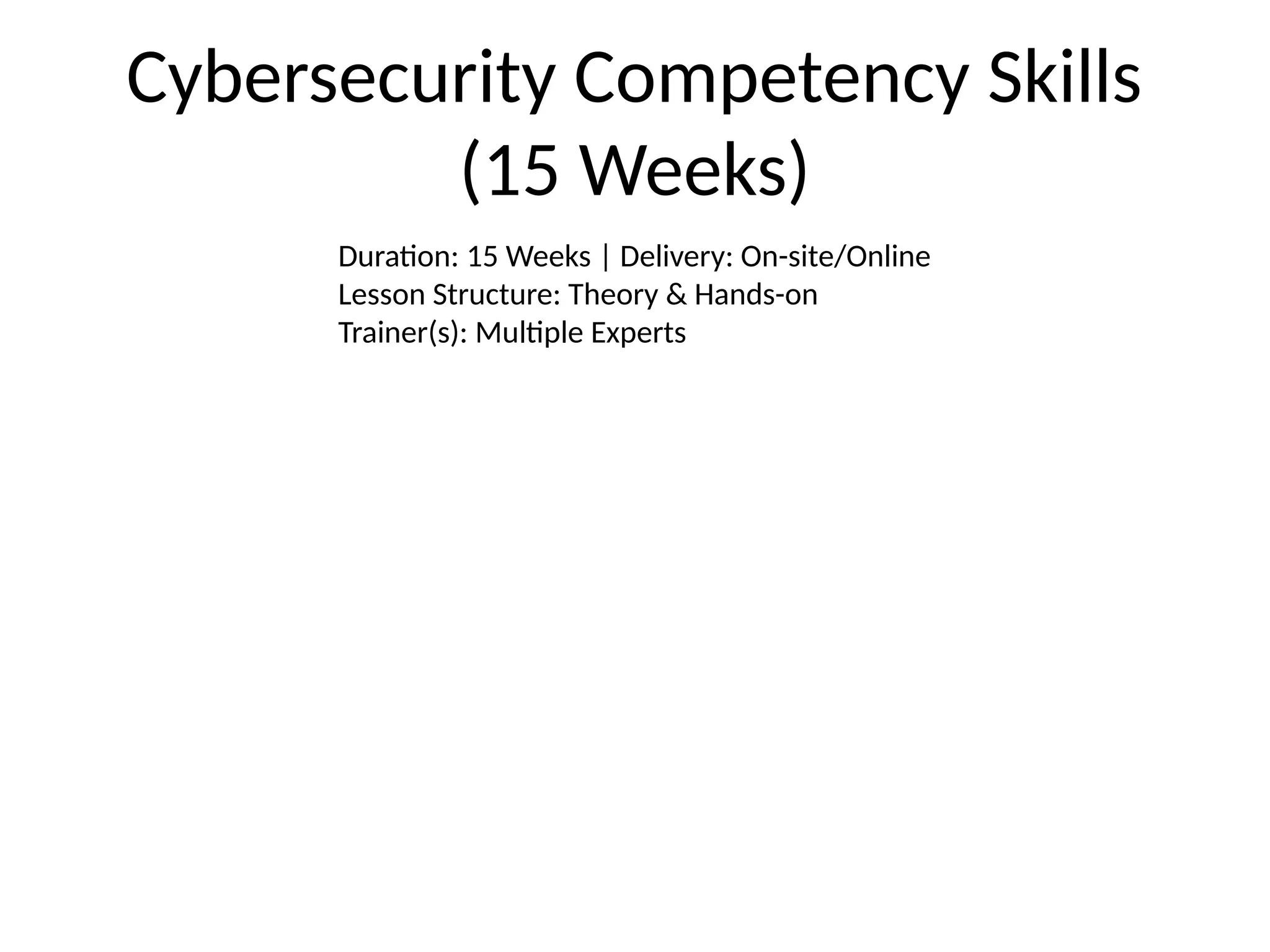 Cybersecurity Competency Overview Singapore | PPTX