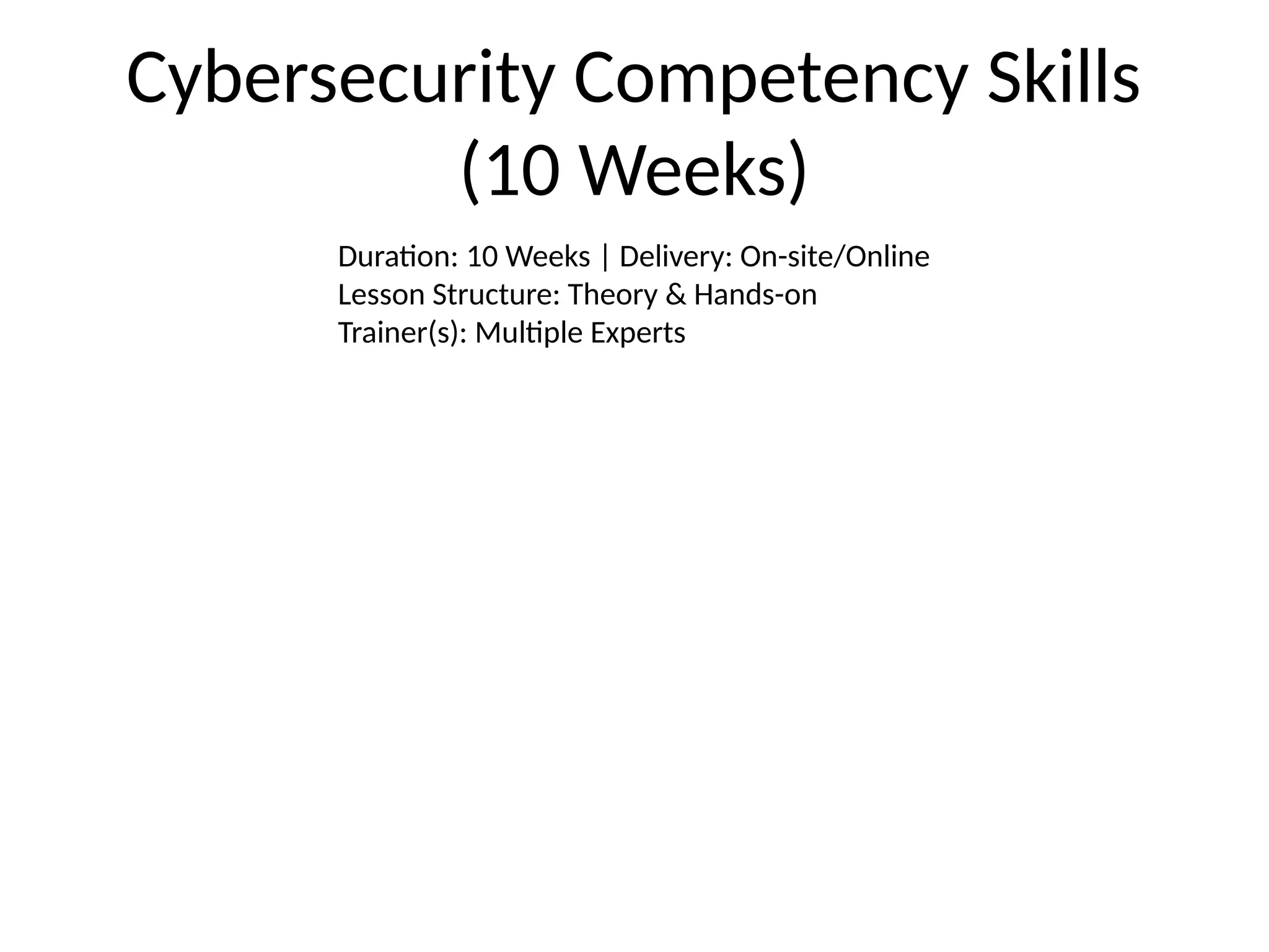 Cybersecurity Competency Overview Singapore | PPTX