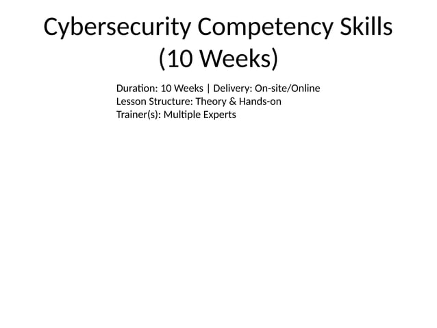 Cybersecurity Competency Overview Singapore | PPTX
