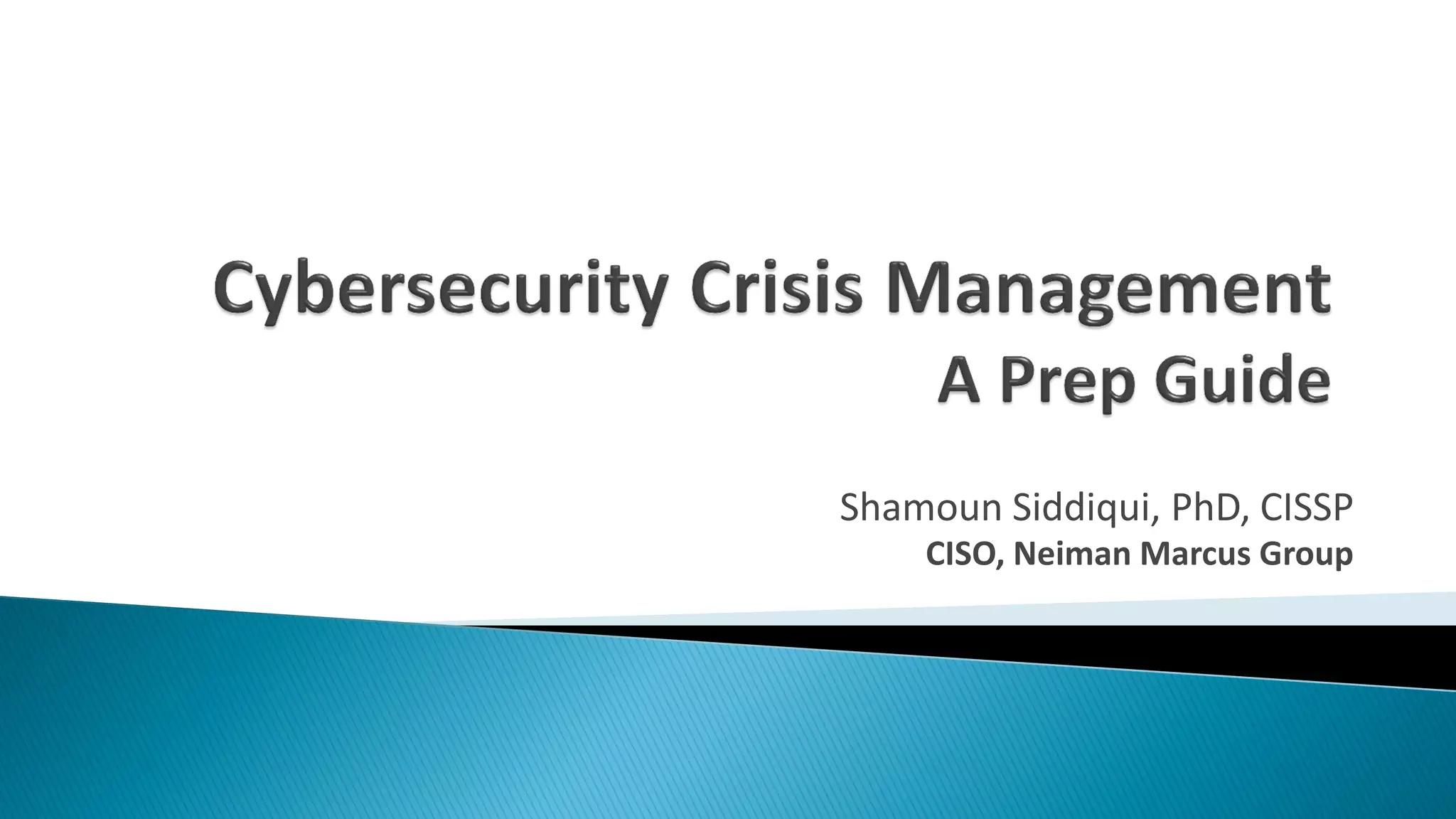 Cybersecurity crisis management a prep guide | PDF