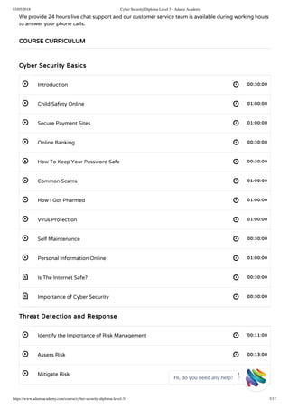 Cyber security diploma level 3 - Adams Academy | PDF | Information and ...