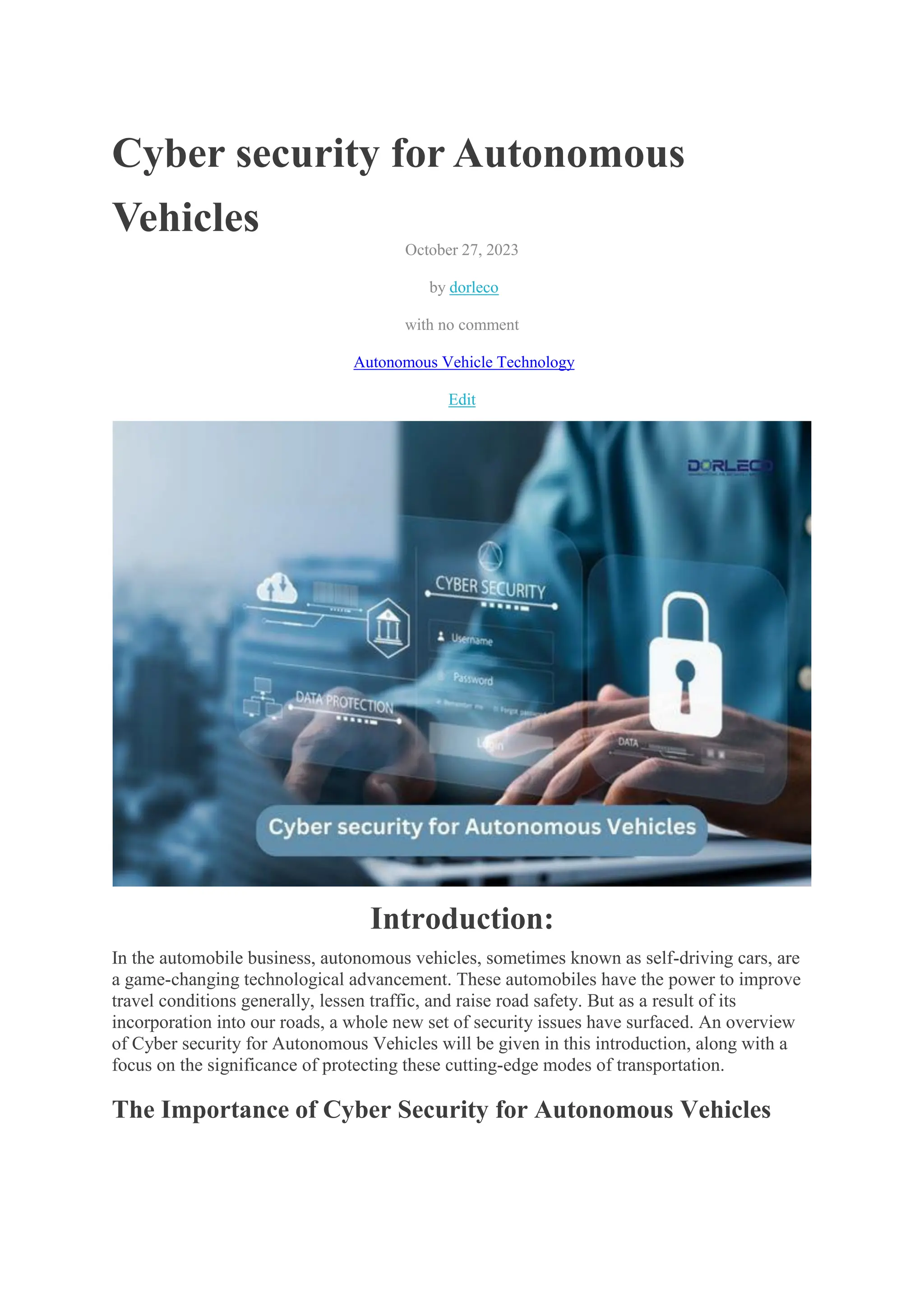 Cyber security for Autonomous Vehicles.pdf