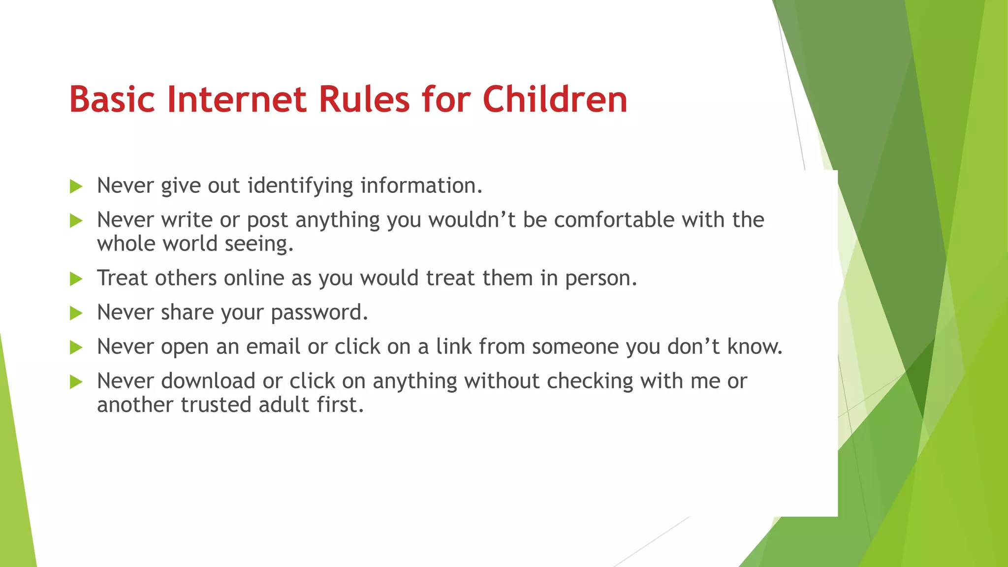 Cybersecurity for children | PPTX