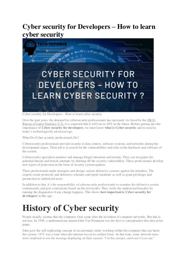Cyber security for Developers | PDF