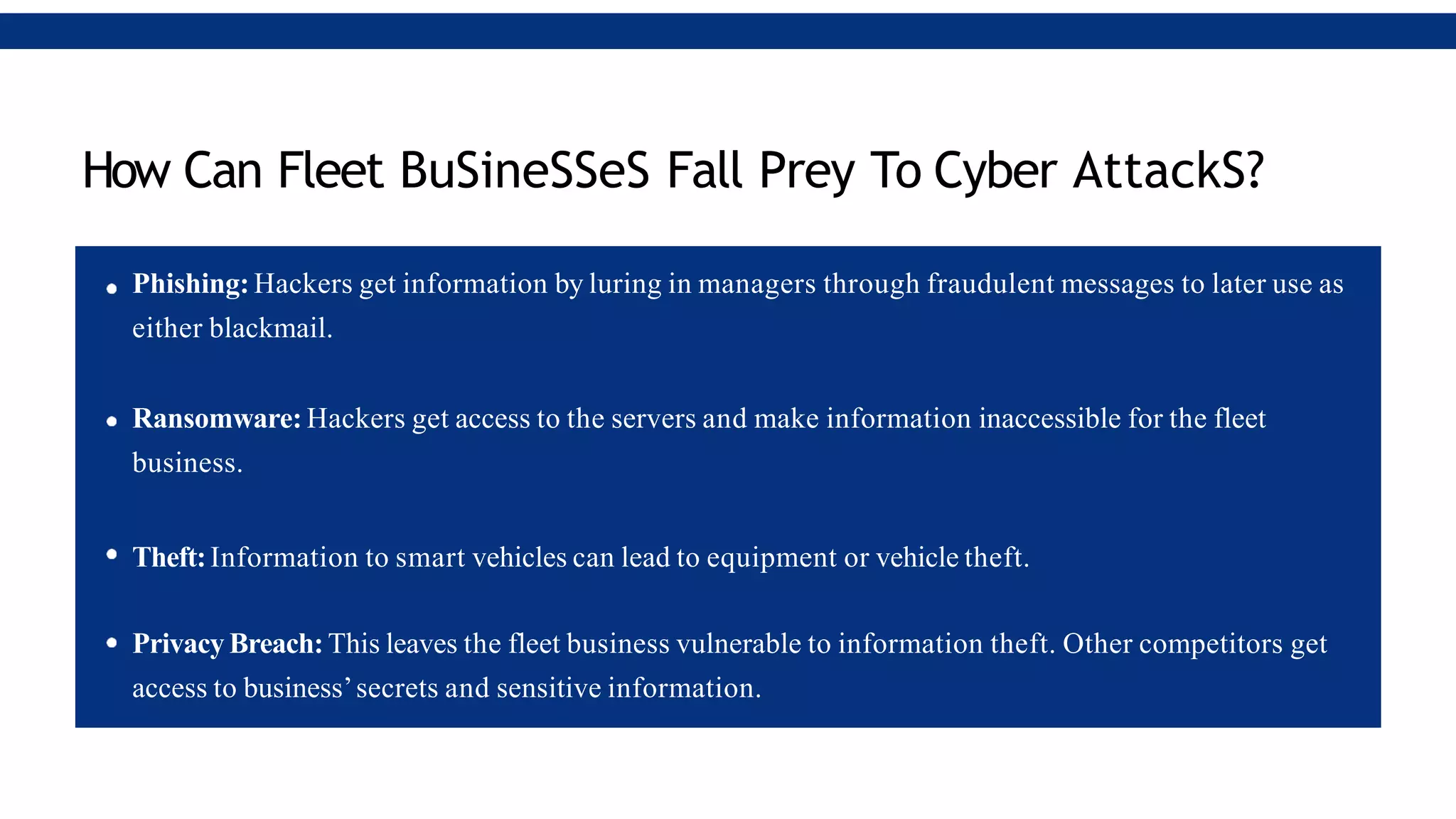 Cyber Security for Fleets the Correct Use of Fleet Management System | PPTX