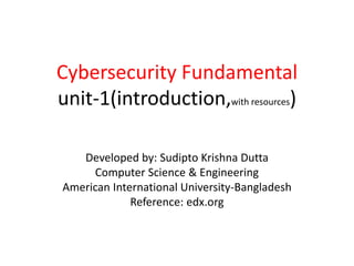 Cybersecurity fundamental | PPT